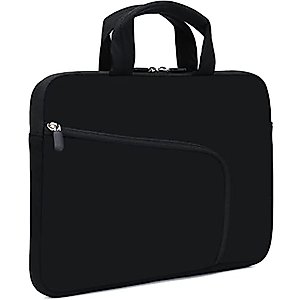 11.6 12 12.1 Inch Laptop Sleeve Carrying Bag Protective Case Neoprene Sleeve Tote Tablet Cover Notebook Briefcase Bag with Handle Extra Pockets for Women（Black）