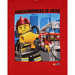 Lego City Boy's Awesomeness Is Here Fire Rescue T-Shirt, X-Large