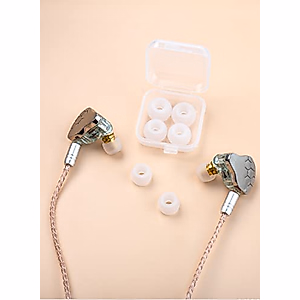 16 Pairs KINBOOFI Silicone Eartips Earbuds for KZ ZST ZS10 PRO AS10 ZSN ZSN ZSN PRO X ZSN PRO Headphone,12 Pairs White & 4 Pairs Orange with 4 Size Options XS/S/M/L…