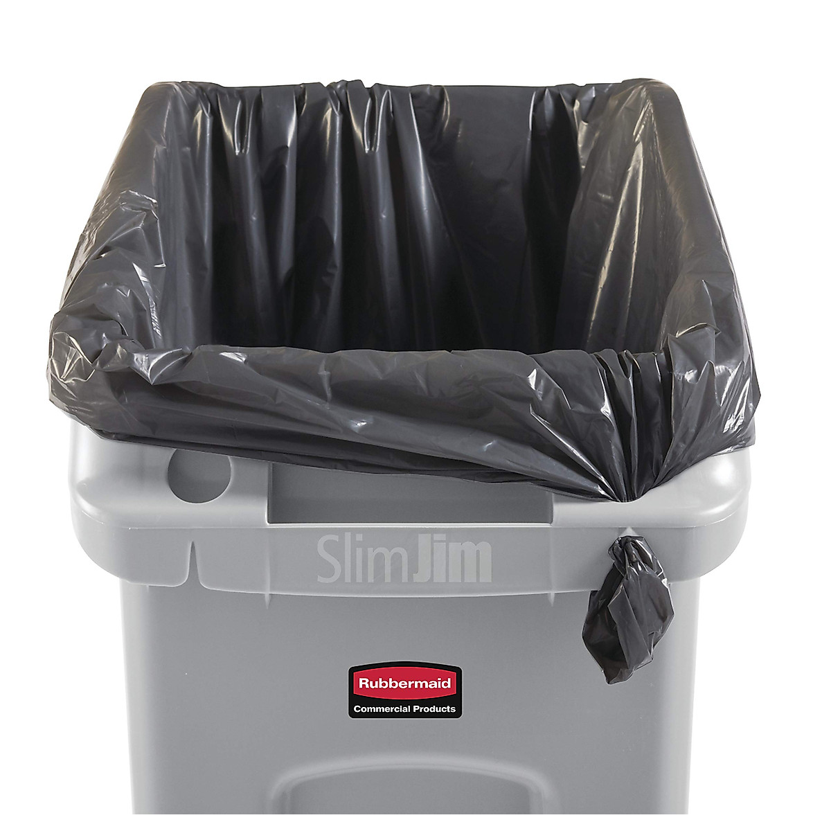 Rubbermaid Commercial Products Slim Jim Under-Counter Trash Can with Venting Channels, 23-Gallon, Gray, Fits Under Desk/Cabinmate/Sink, Pack of 4