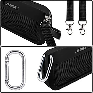 co2CREA Soft Silicone Case Replacement for Bose SoundLink Flex Bluetooth Portable Speaker (Silicone Case, Black Case)