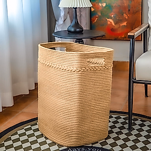 Collapsible Laundry Hamper by Homlikelan,75L Large Cotton Woven Laundry Basket with Handles,20"Tall Blanket Basket for Living Room,Bedroom,Storage Basket for Clothes,Toys,Jute