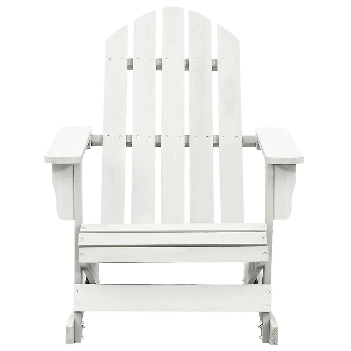 GOLINPEILO Wooden Patio Rocking Chair,High Back Porch Rocker,Outdoor Rocking Chair, Widely Used for Lawn, Porch, Backyard, Indoor and Garden, Wood White