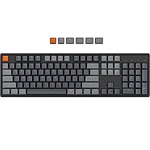 Keychron K10 RGB Full Size Layout Hot-Swappable Mechanical Keyboard for Mac Windows, Multitasking 104-Key Bluetooth Wireless/USB Wired Gaming Keyboard with Gateron G Pro Red Switch Aluminum Frame