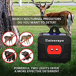 Univerayo Coyote Deterrent Solar Predator Control Light Deer Repellent Device for Nighttime Animal Repeller Fox Skunk Repellent Raccoon Deterrent for Outdoor Garden Yard Chicken Coop - 4 Pack