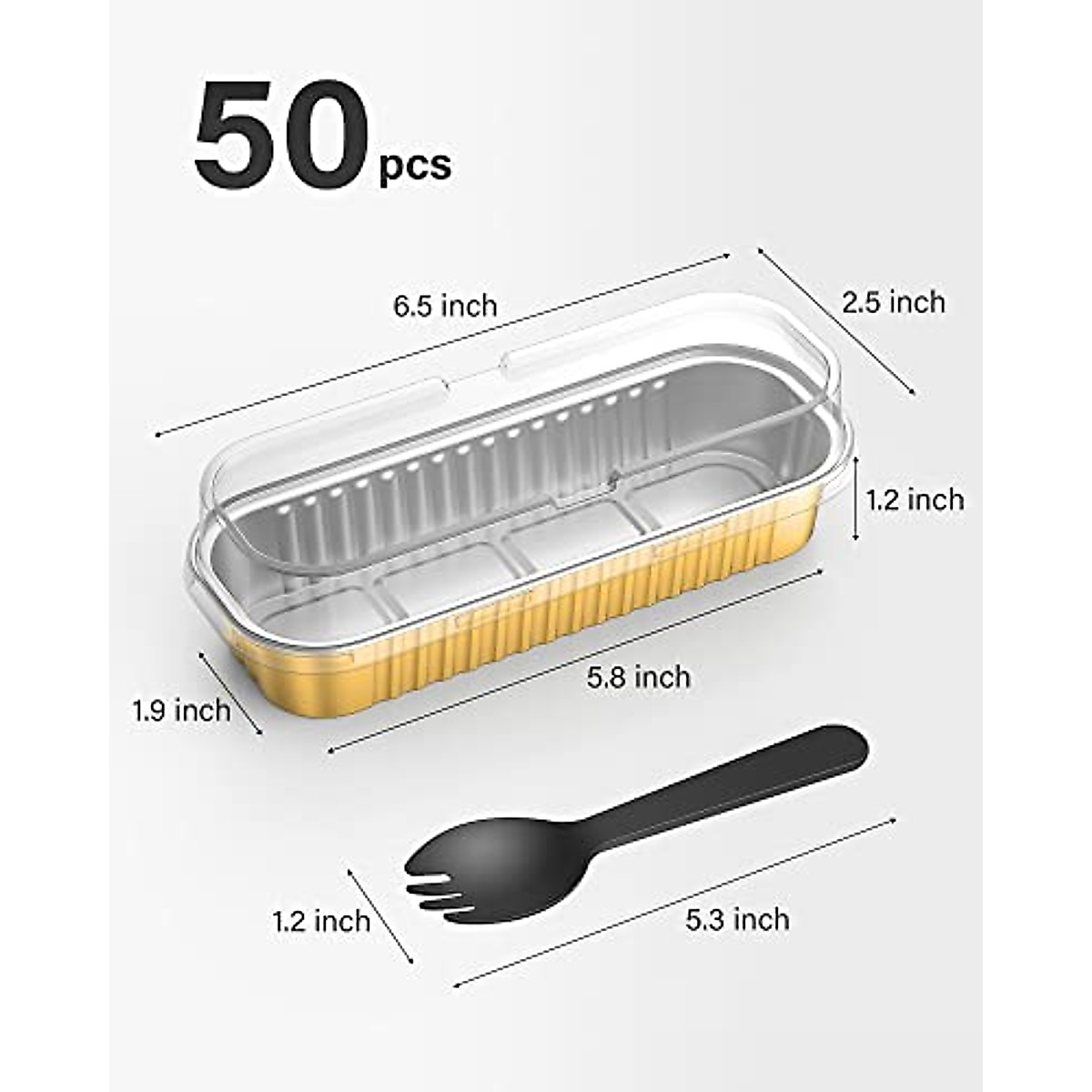 Kootek Mini Loaf Pans with Lids, 50 Pack Disposable Rectangle Mini Aluminum Foil Cake Pans Tins for Baking Mini Loaf Brownie Bread Cake Ramekins