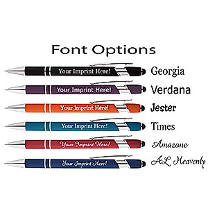 Express Pencils™ - Personalized Pens Gift Set - 2 Pack of Soft Touch Metal Pens w/gift box - Luxury Ballpoint Pen Custom Engraved with Name, Logo or Message | Perfect for Him or Her (Black - Lt Blue)