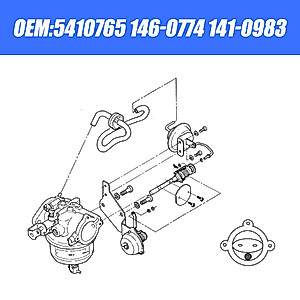 RANSOTO 5410765 Carburetor Kit Compatible with Onan QG 5500 7000 Marquis gold 5.5 HGJ Series HGJAA HGJAB HGJAC HGJAE HGJAF RV Generator Replace 146-0774 141-0983