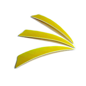 Letszhu Archery Arrows Feather Fletching 4 Inch Real Turkey Vanes for Hunting Target Shooting (25 Pack) (Yellow)
