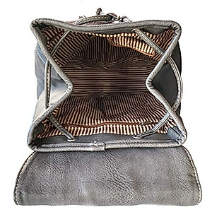 Zelris Western Country Floral Buckle Rucksack Backpack with Matching Wallet Set (Beige)