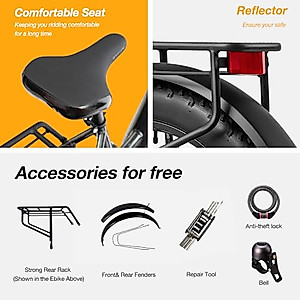 VELOWAVE Electric Bike 26" Fat Tire Ebike Electric Bike for Adults with Peak 1200W Brushless Motor 48V 15AH Removable LG Cell Battery Step-Thru E Bike Shimano 7-Speed