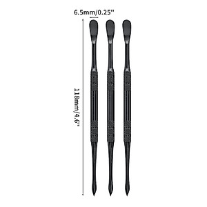 Suiwotin 3PCS Wax Carving Tools, Stainless Steel Wax Tool Carving Tool Kit, Double-Headed Sculpting Tool Spoon, Black