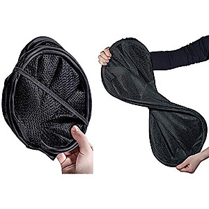 SunCaptor Mesh Popup Laundry Hamper - Portable, Durable Handles, Collapsible for Storage and Easy to Open. Folding Pop-Up Clothes Hampers are Great for The Kids Room, College Dorm or Travel. (Black)