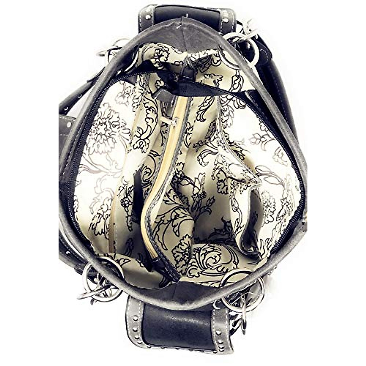 Texas West Women's Flora Candy Skull Concealed Carry Handbag Purse in Multi-color (Black)