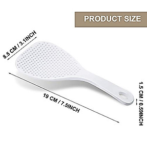 6 Pieces rice spoon paddle plastic Non Stick white Japanese rice cooking scoop Spatula,7.5 Inches