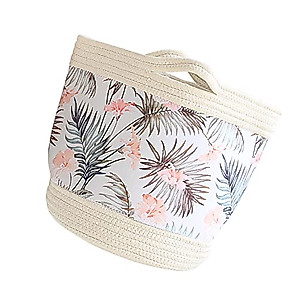 Cabilock Cotton Thread Storage Basket Storage Baskets for Shelves Woven Storage Baskets Wicker Basket Storage Bins Organizer Cotton Book Basket Picnic Hamper Decorative Woven Basket Apron