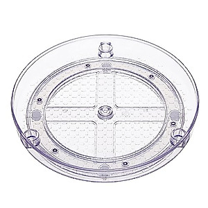 Amazon Basics 2 Tier Clear Lazy Susan Turntable Organizer, 9-Inch