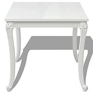 vidaXL Dining Table 45.7" High Gloss White Dinner Table Home Kitchen Desk