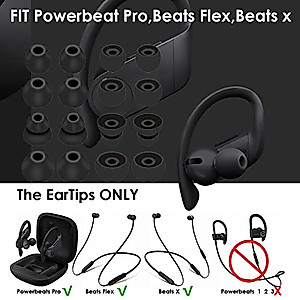 Replacement Ear Tips TEEMADE Silicone Earbuds Buds Set for Powerbeats Pro Beats Flex and Beats X Wireless Earphone Headphones,16 Pieces (Ivory)