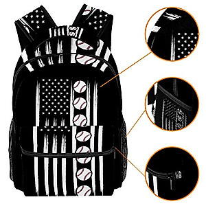 Schoolbag Bookbag Baseball American Flag Backpack for Teen Girls Boys School Bags Laptop Bag