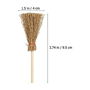 Sewroro 25pcs Small Broom Doll House Mini Broom Ornament Costume Jewelry Tiny Broom Halloween Tree Ornaments Witch Craft Miniature Broomstick Mini Witch Broom Pine Wood Pretend Clean Child