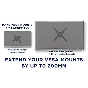 Mount-It! VESA Mount Adapter Kit | TV Wall Mount Bracket Adapter Converts 200x200 mm Patterns to 300x300 and 400x400 mm | Fits Most 32 Inch to 55 Inch TVs | Hardware Included