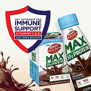 BOOST Glucose Control Max 30g Protein Nutritional Drink, Rich Chocolate, 11 Fl Oz (Pack of 12)