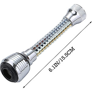 Silver Stainless Steel Faucet Sprayer Extension, Faucet Extension Tube, 360 Degree Rotation Faucet Extender,Sink Tap Extension Tube,Water Saving for Sink Tap Kitchen Bathroom Accessories Faucet Parts