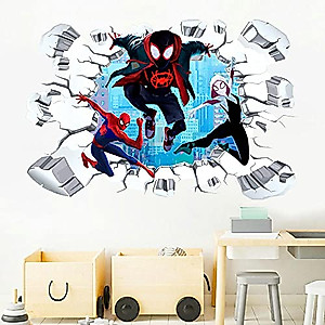 CATCOQ Superhero Wall Stickers DIY Removable Cartoon Wall Decals Decoration Boys Bedroom Living Room for Kids Nursery
