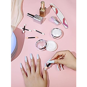 BISHENGYF White Pearl Chrome Nail Powder - 2Pcs Shiny Mirror Effect Aurora Nail Jewelry Glitter Powder White Chrome Nail Powder for Nails Art DIY