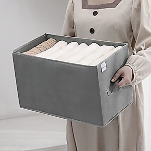 Coorganisers 2 PCS Sweater Wardrobe Clothes Organizer,Washable Clothes Organizer for Folded Clothes with PP Board Handle,7 Grids Closet Organizers and Storage Box for Jeans,Pants,Sweater,Jacket,Shirt