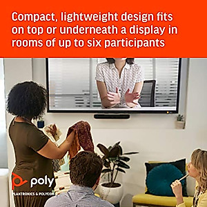 Poly - Studio X30 (Polycom) with TC8 Touch Controller - 4K Video & Audio Bar - Conferencing System for Small Meeting Rooms - Works with Teams, Zoom & More