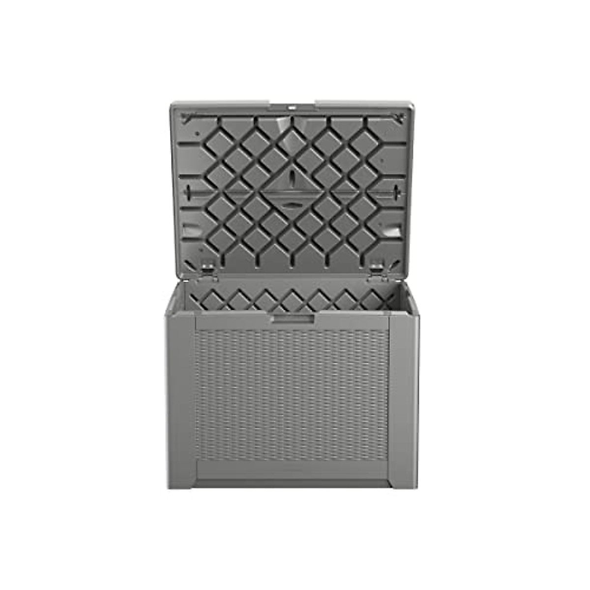 Rubbermaid Medium Resin Outdoor Storage Deck Box (74 Gal), Weather Resistant, Gray, Deck Organization for Home/Backyard/Pool Chemicals/Toys/Garden Tools/Porch/Patio Cushions