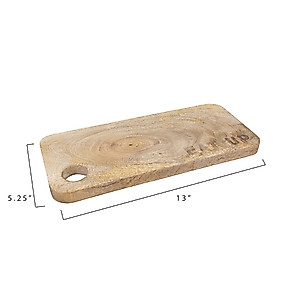 Creative Co-Op Eat Up Mango Wood Cutting Board, Brown