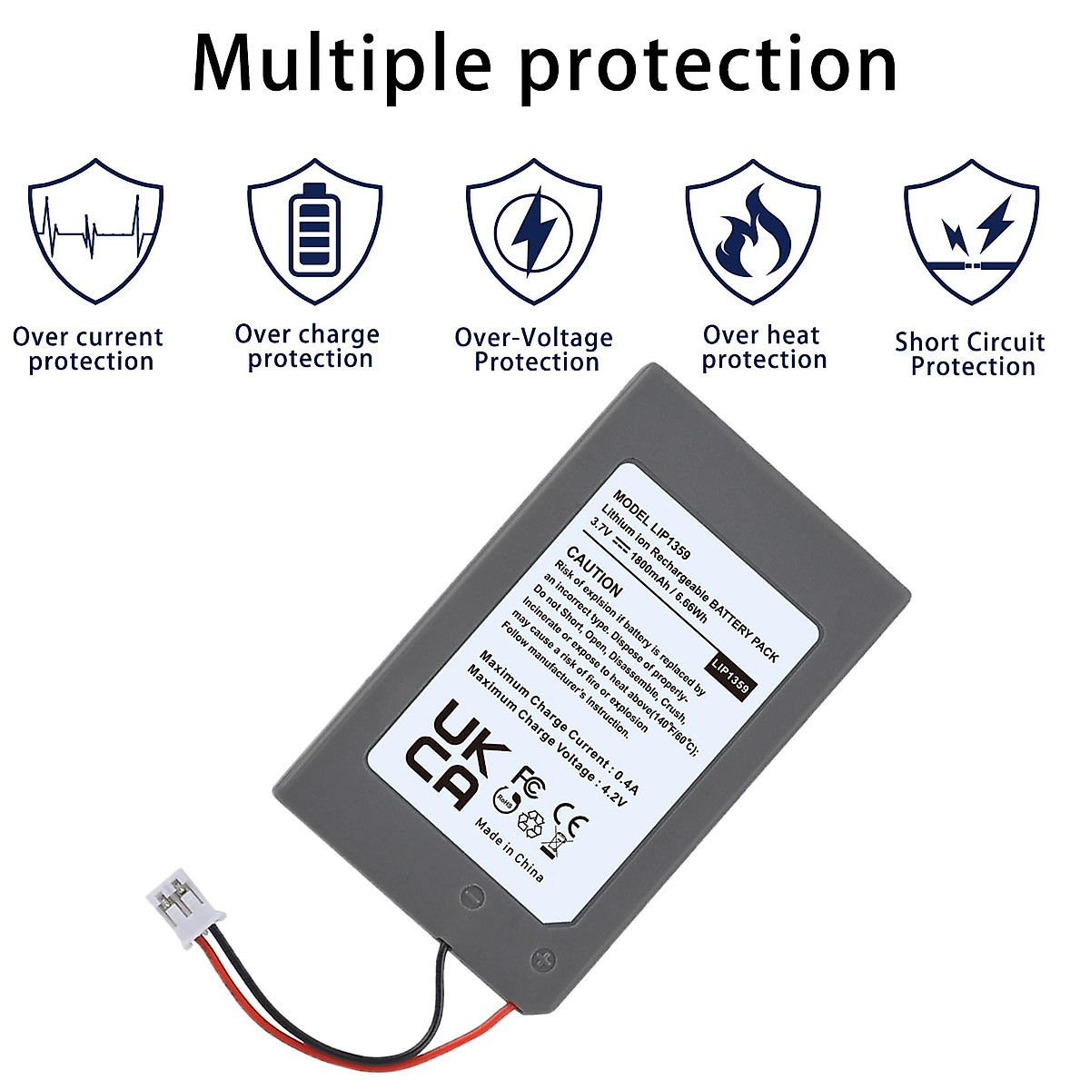 PowerTrust 2Pack 1800mAh LIP1359 Battery Compatible with Sony PlayStation 3 PS3 Dualshock 3 Wireless Controller CECHZC2E, CECHZC2U