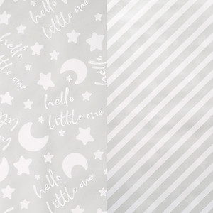 RUSPEPA Reversible Wrapping Paper Roll - Mini Roll - Baby Light Gray Pattern Great for Baby Shower, Birthday, Party - 17.5 Inches X 32.8 Feet