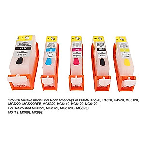 Ink Cartridge, 5 X 4 Color PP Ink Cartridges for Test Paper (225-226)