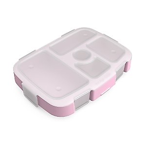 Bentgo® Kids Prints Tray with Transparent Cover - Reusable, BPA-Free, 5-Compartment Meal Prep Container with Built-In Portion Control for Healthy Meals At Home & On the Go (Lavender Galaxy)