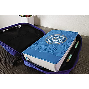 Adventure Bible Cover for Boys, Zippered, with Handle, Nylon, Blue, Medium