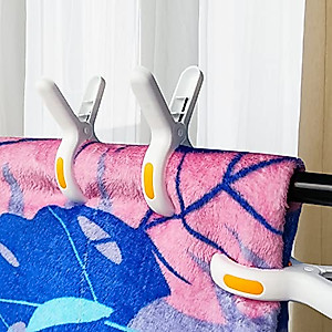 WaaWee Beach Towel Clips Clamps- 6 Pack Plastic Large Pool Chair Clips 5 Inch Clothespins Windproof Clips Clothes Pegs for Beach Chairs Cruise Chair (Orange)