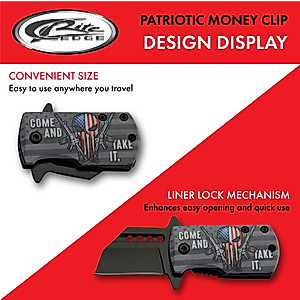 SZCO Supplies 3.75" Come And Take It Mini Money Clip Folding Knife