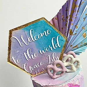 5 Sets Acrylic Blanks Hexagon with Stand,DIY Clear Wedding Signs,Personalized Hand Lettered Table Numbers (2.5'')