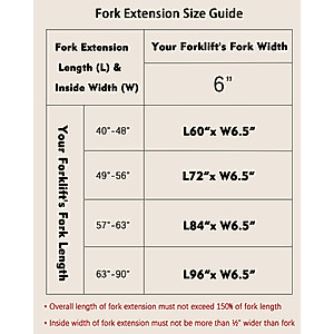 KYBOLT Pallet Fork Extension, [6.5" Width 84" Length] [4600 LBS Max] Heavy Duty Steel Pallet Extensions for Forklift Truck- Orange