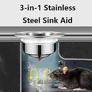 3-in-1 Stainless Steel Sink Aid Kitchen Sink Odor Filte Stainless Steel Kitchen Sink Stopper Stainless Steel Kitchen Sink Drain Strainer and Stopper Combo Kitchen Sink Drain Basket (Color : 1, Size
