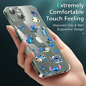 MOBRWUVS 2 Pack Clear Case + Stitch Case for iPhone XR, Fully Wrapped Lens Shockproof and Anti-Drop Without Changing Yellow, TPU Material Durable (iPhone XR)