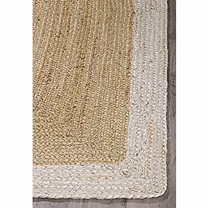 Fab Habitat Essentials Braided Area Rug - Ivory - Handwoven, Natural Fiber, Soft Underfoot - Natural Jute - Bedroom, Living Room, Dining Room - 4x6 ft