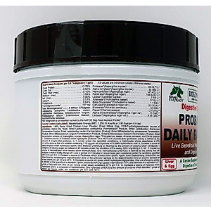 Dogzymes Probiotic Daily Balance - Supplies Nutritional Support and Live microorganisms for intestinal Well-Being as Well as enzymes for Proper Digestion. Liver and Egg Base. (1 Pound)