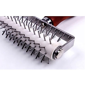 Generic New Dough Docker Spike Roller Wheel Bread Pie Pizza Pasta Pastry Holes Maker,Stainless Steel