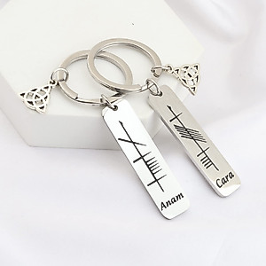 Gzrlyf Anam Cara Keychain Set Soul Friend Gift Best Friend Keychain Set of 2 Soul Sister Gifts Celtic Gifts (Keychain Set)