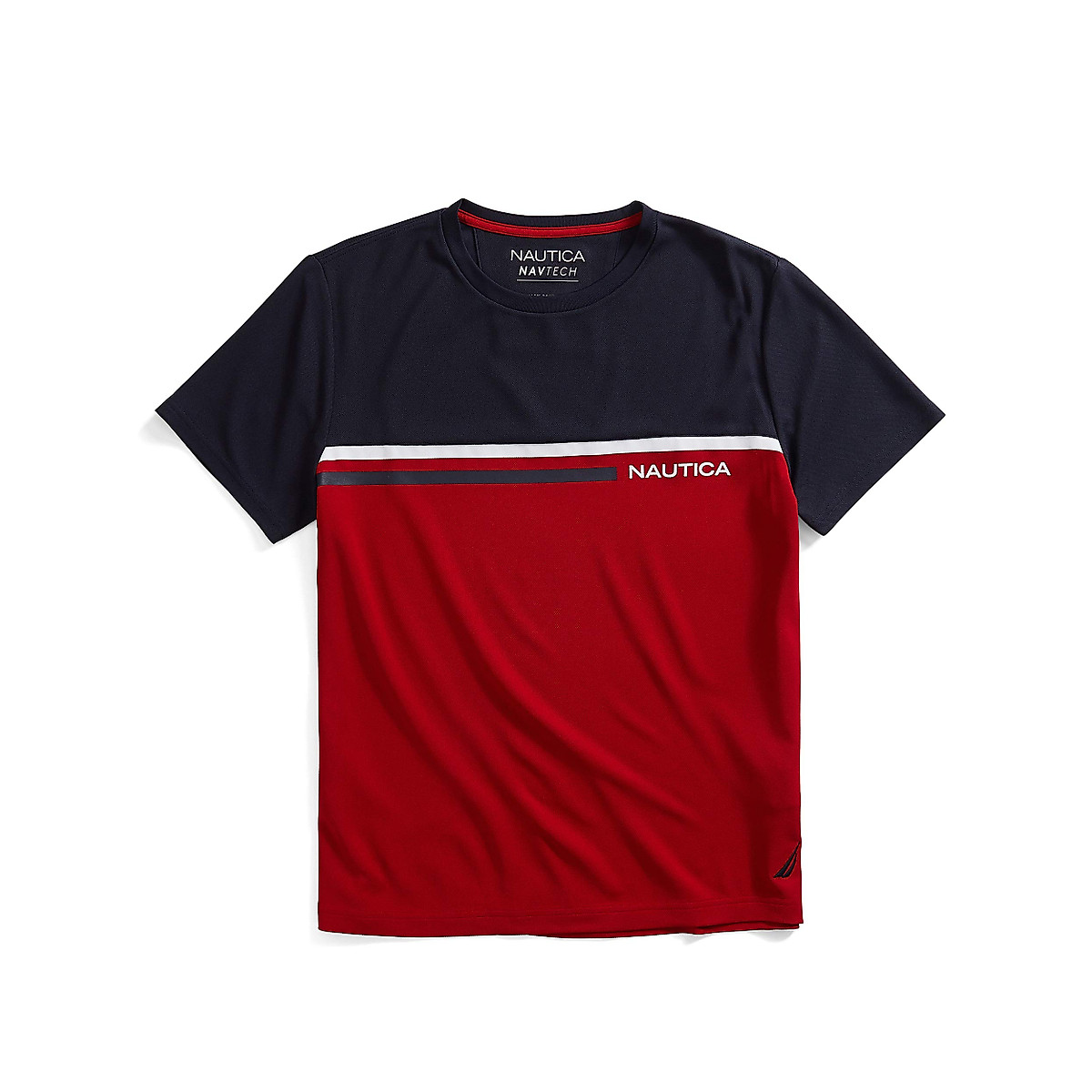 Nautica mens Nautica Men's Navtech Colorblock Tee T Shirt, Nautica Red, X-Large US